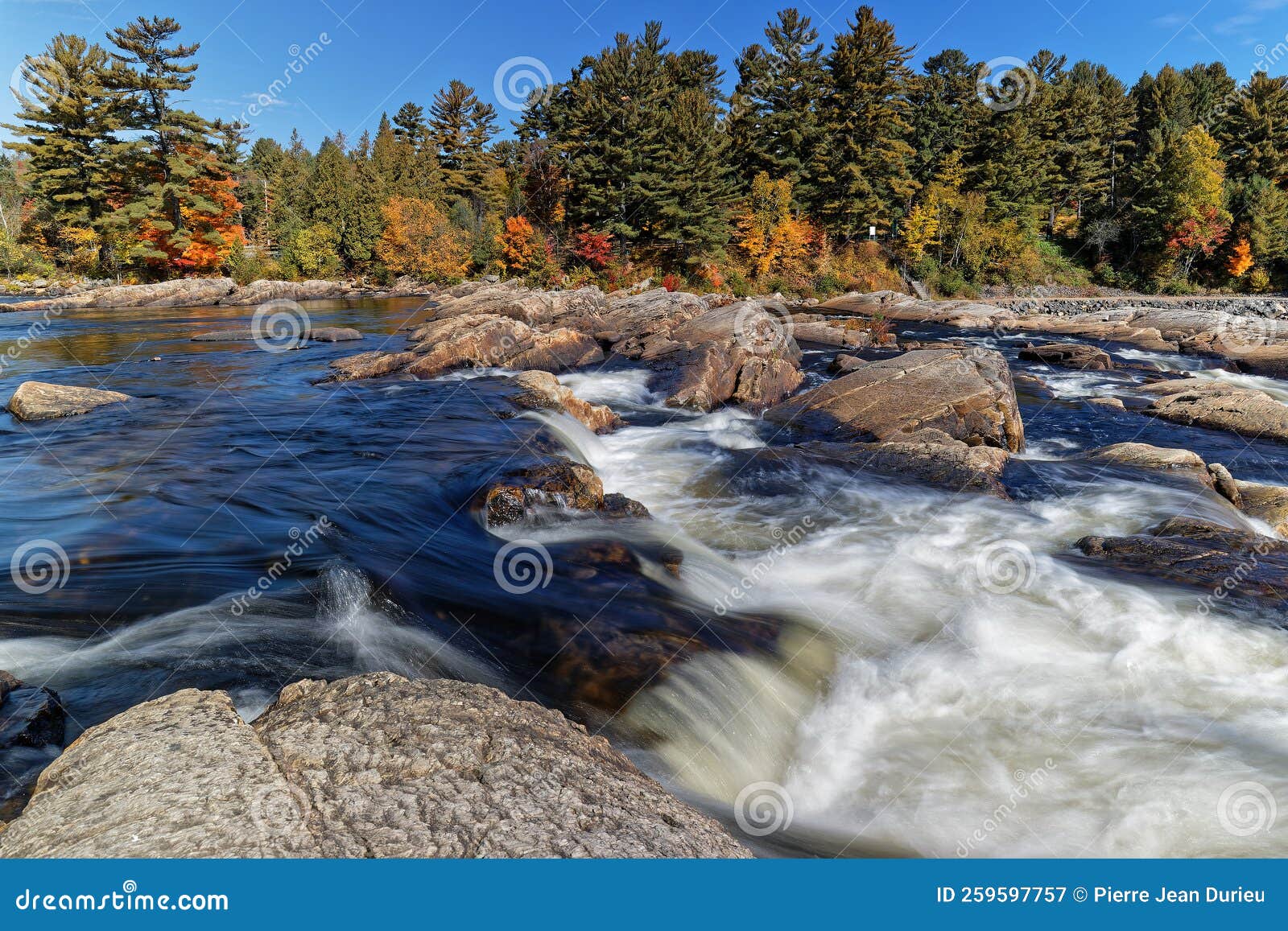 The Waterfalls in Parc Des Cascades Stock Image - Image of park ...