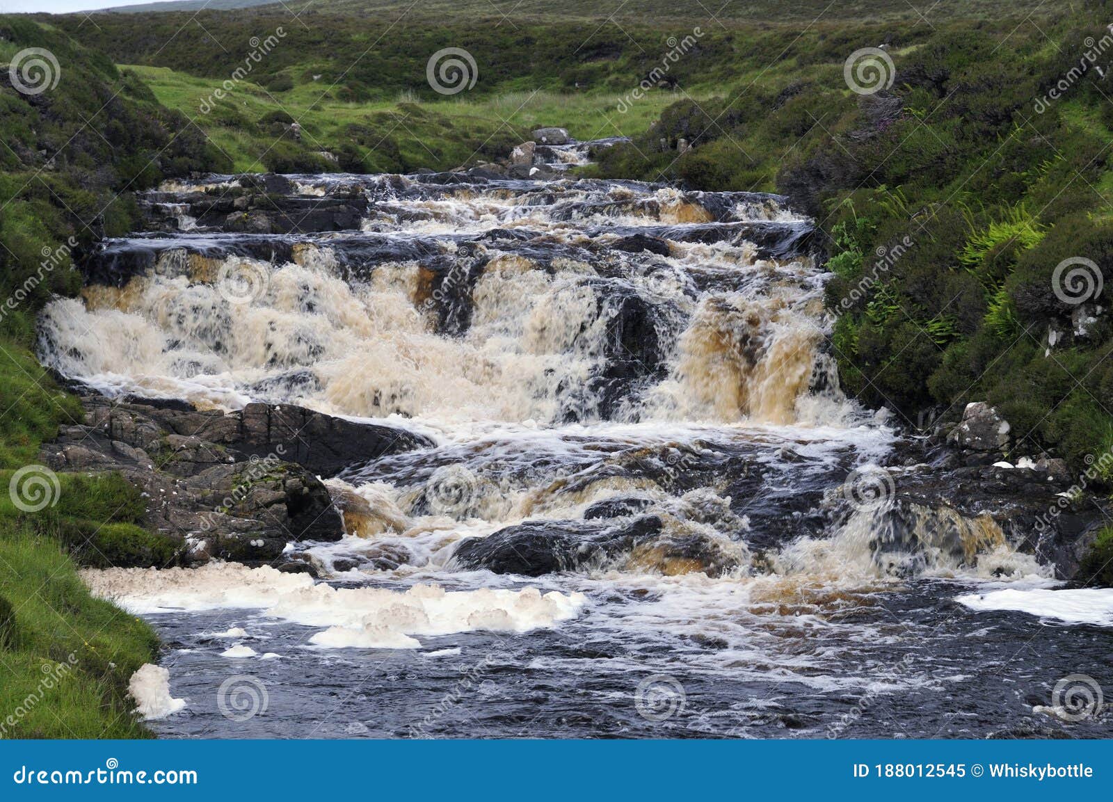 Waterfalls on River Rha stock image. Image of hills - 188012545