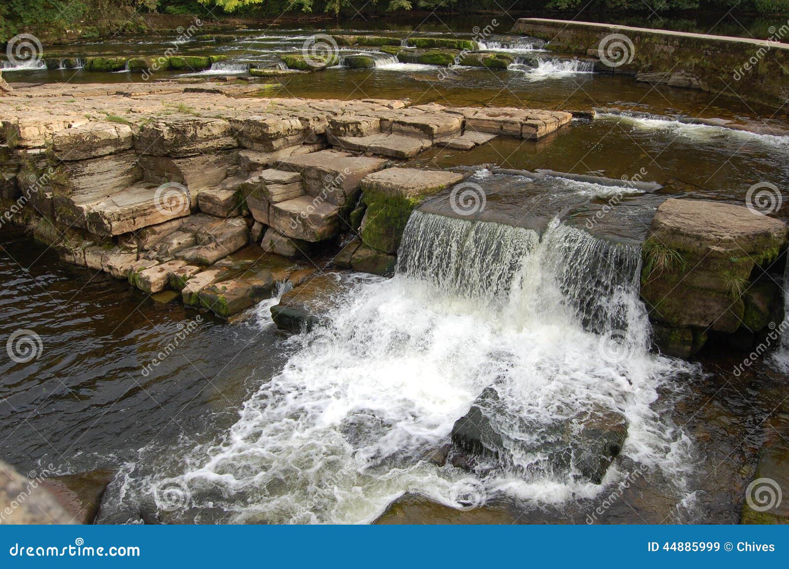 Waterfalls on the River Swale Stock Image - Image of cascade ...