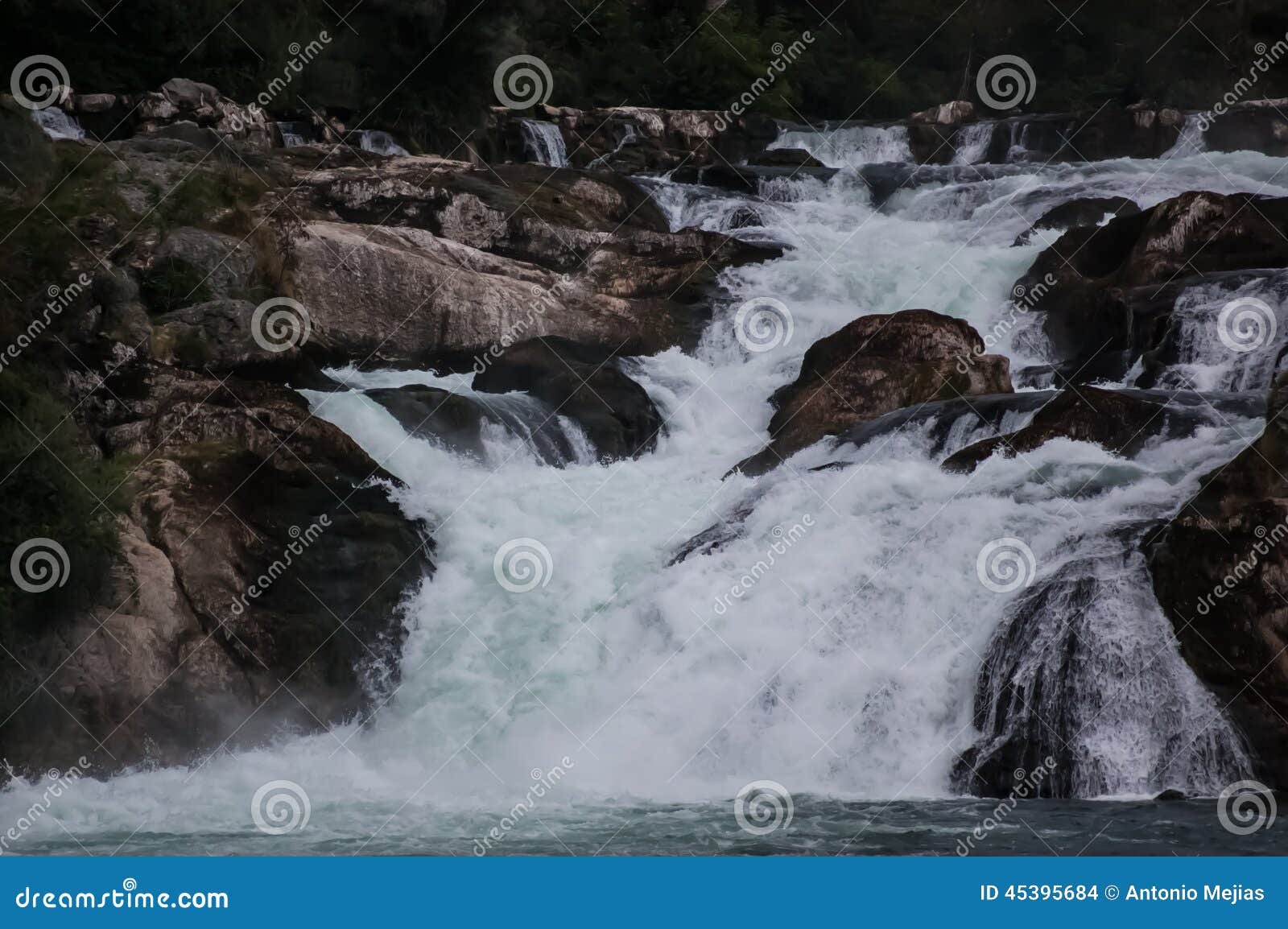 Waterfalls with rocks stock photo. Image of mountain - 45395684