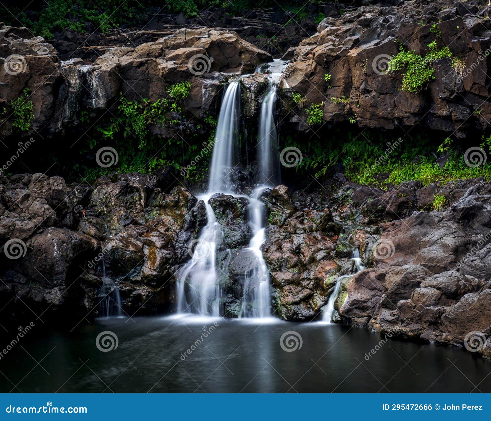 Waterfalls at Seven Sacred Pools on Maui Stock Photo - Image of jungle, rapid: 295472666