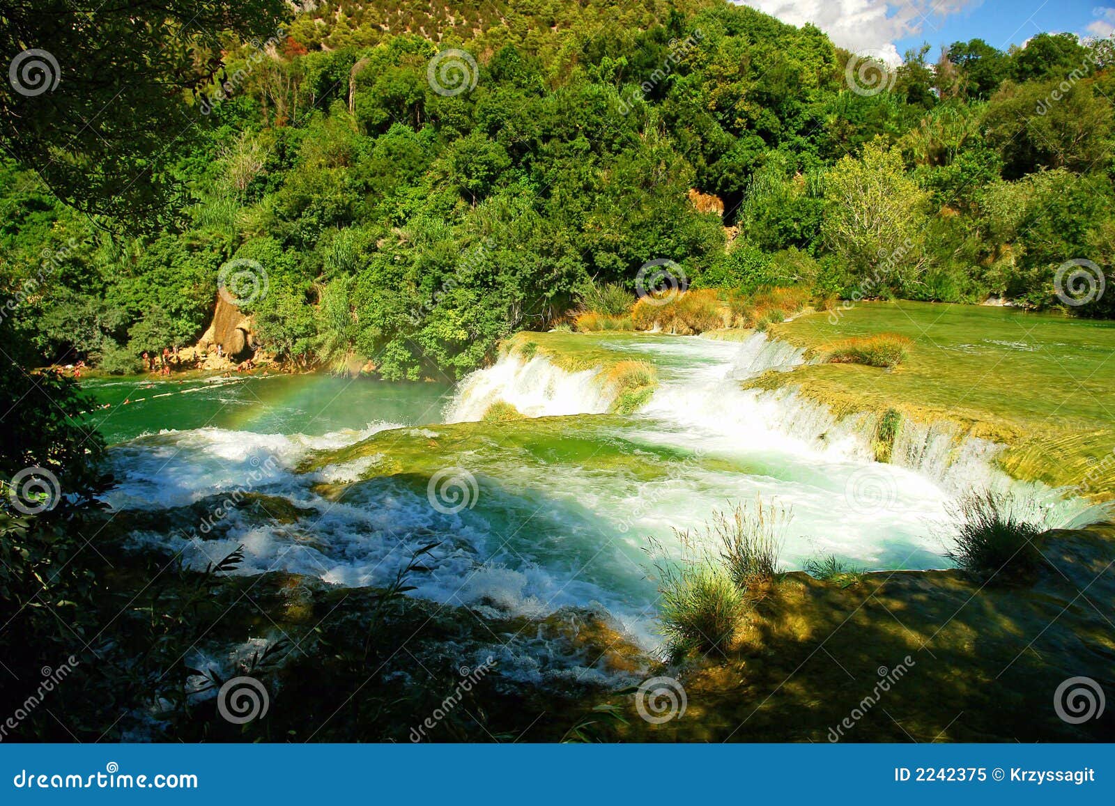 Waterfalls, side view stock image. Image of environment - 2242375