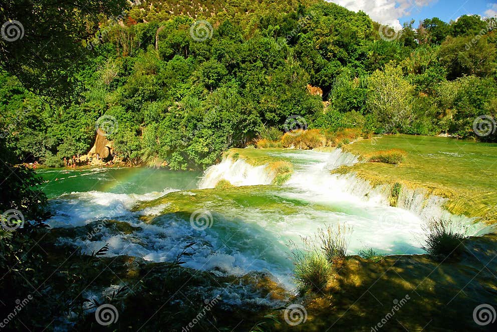 Waterfalls, side view stock image. Image of environment - 2242375