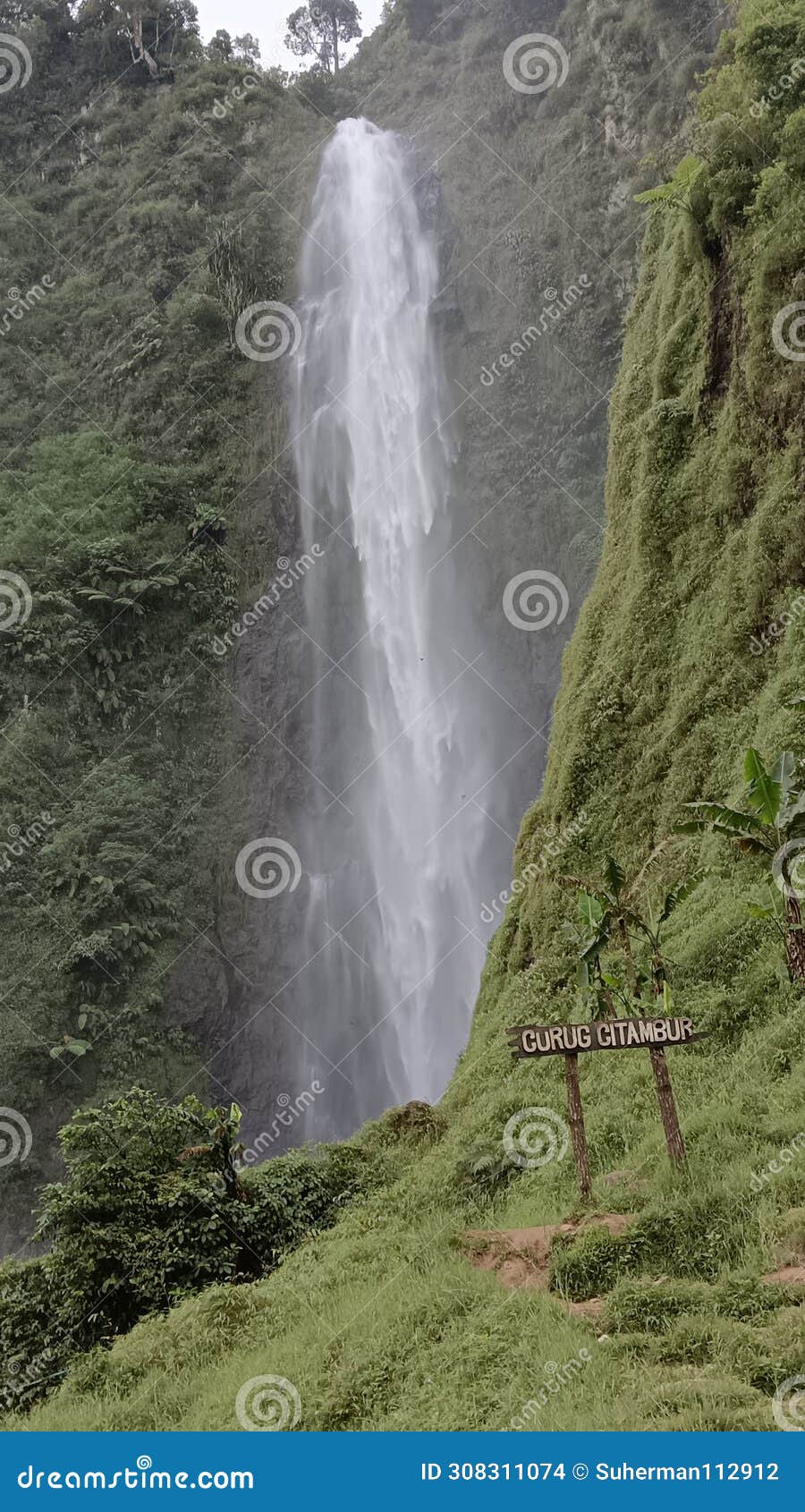 Waterfalls South Cianjur West Java Stock Photo - Image of rock ...