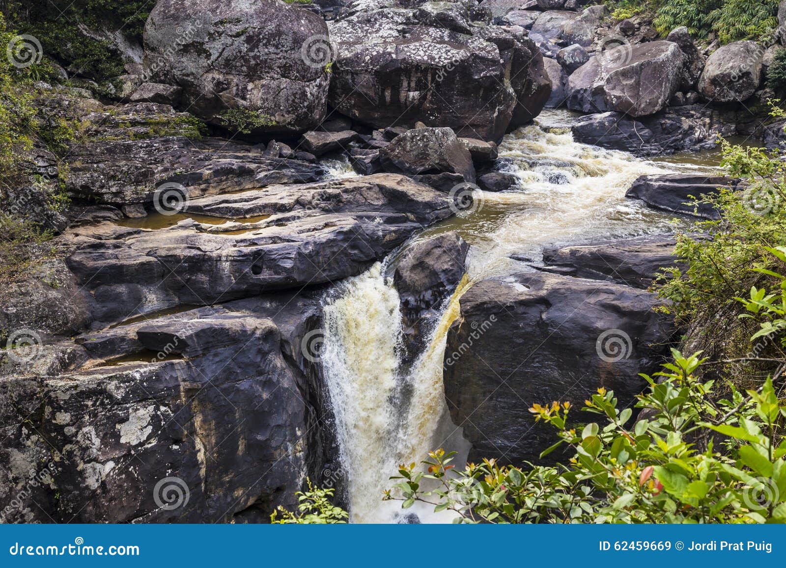 Waterfalls on Spring Water with Black Rocks in Ranomafana, Madagascar ...