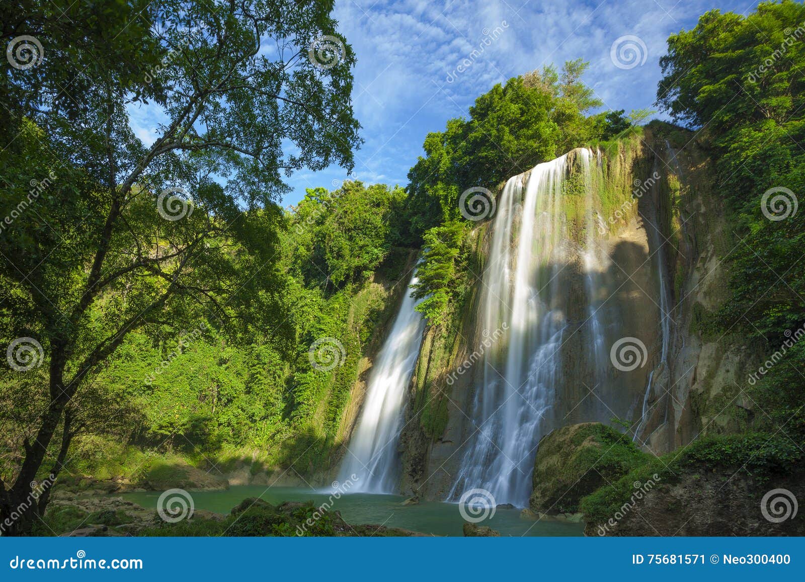 Waterfalls stock image. Image of landscape, home, cloud - 75681571