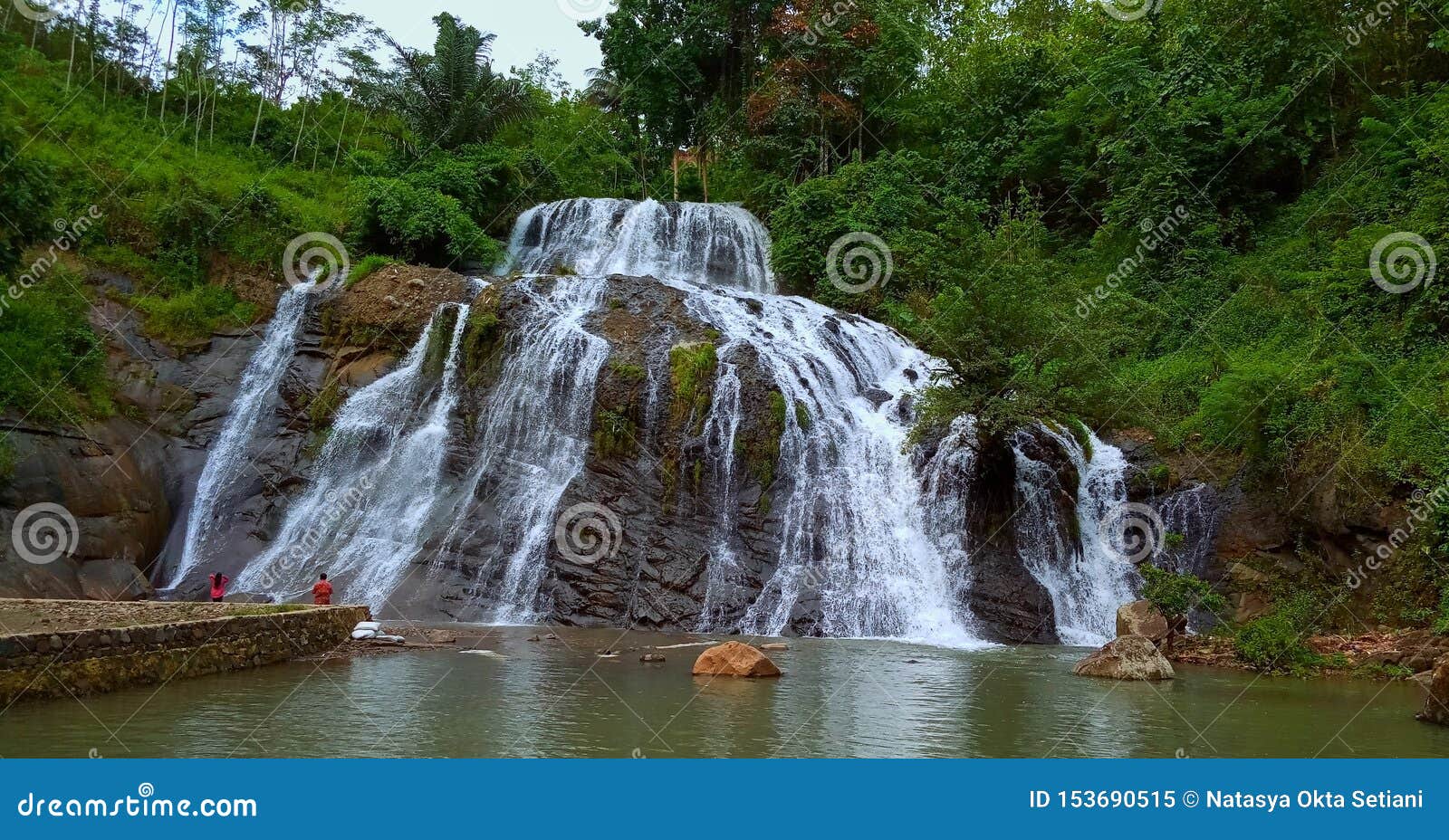 Waterfalls view stock image. Image of view, green, landscape - 153690515