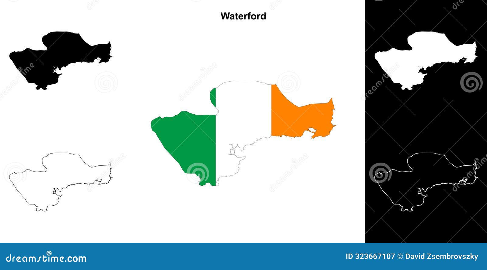 Waterford outline map stock vector. Illustration of border - 323667107