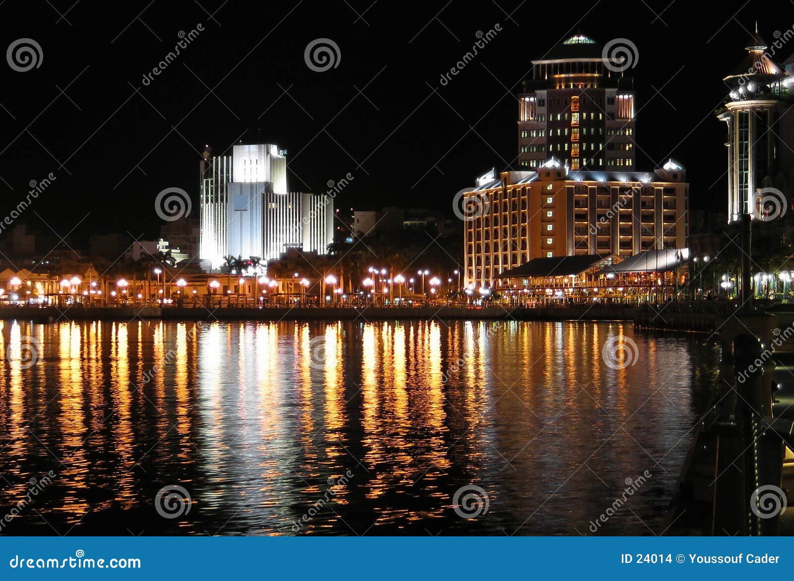 Waterfront stock photo. Image of signs, black, ocean, night - 24014