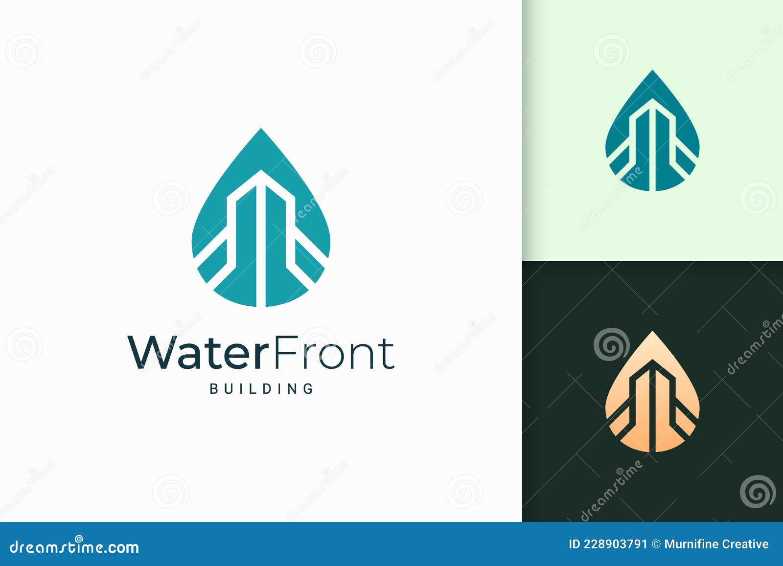 Waterfront Apartment or Property Logo Modern Shape Stock Vector ...