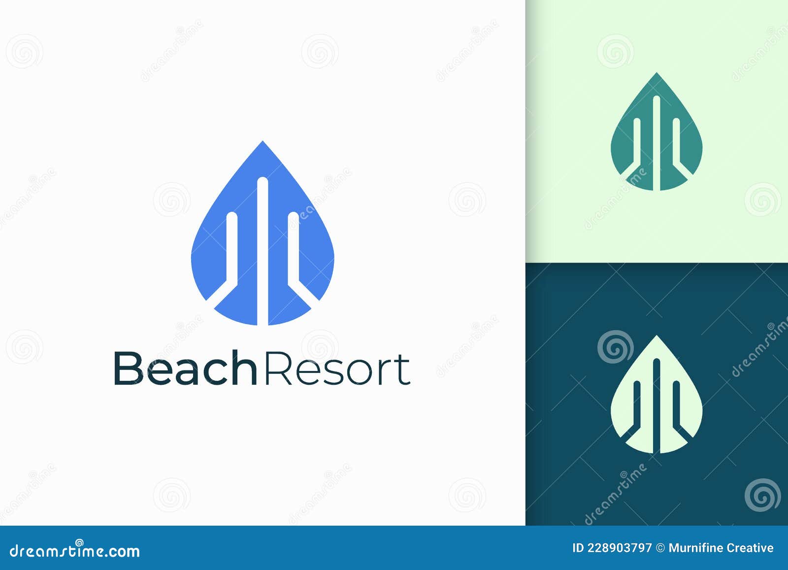 Sea Or Waterfront Logo With Simple Sun And Ocean Shape Cartoon Vector ...