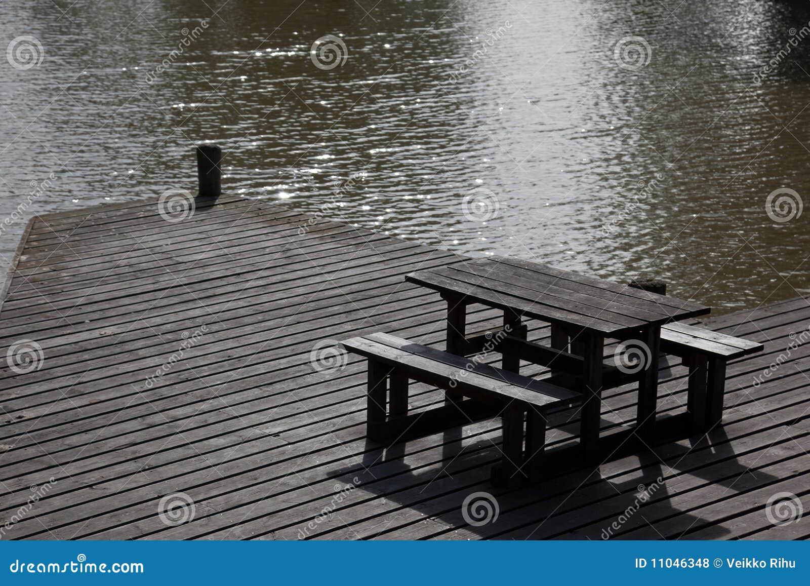 Waterfront bench stock photo. Image of jetty, harbor - 11046348