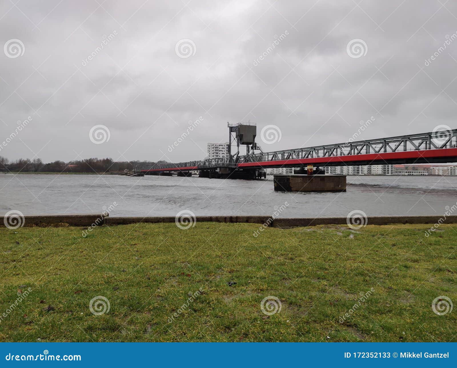 Waterfront with bridge stock image. Image of river, buildings - 172352133