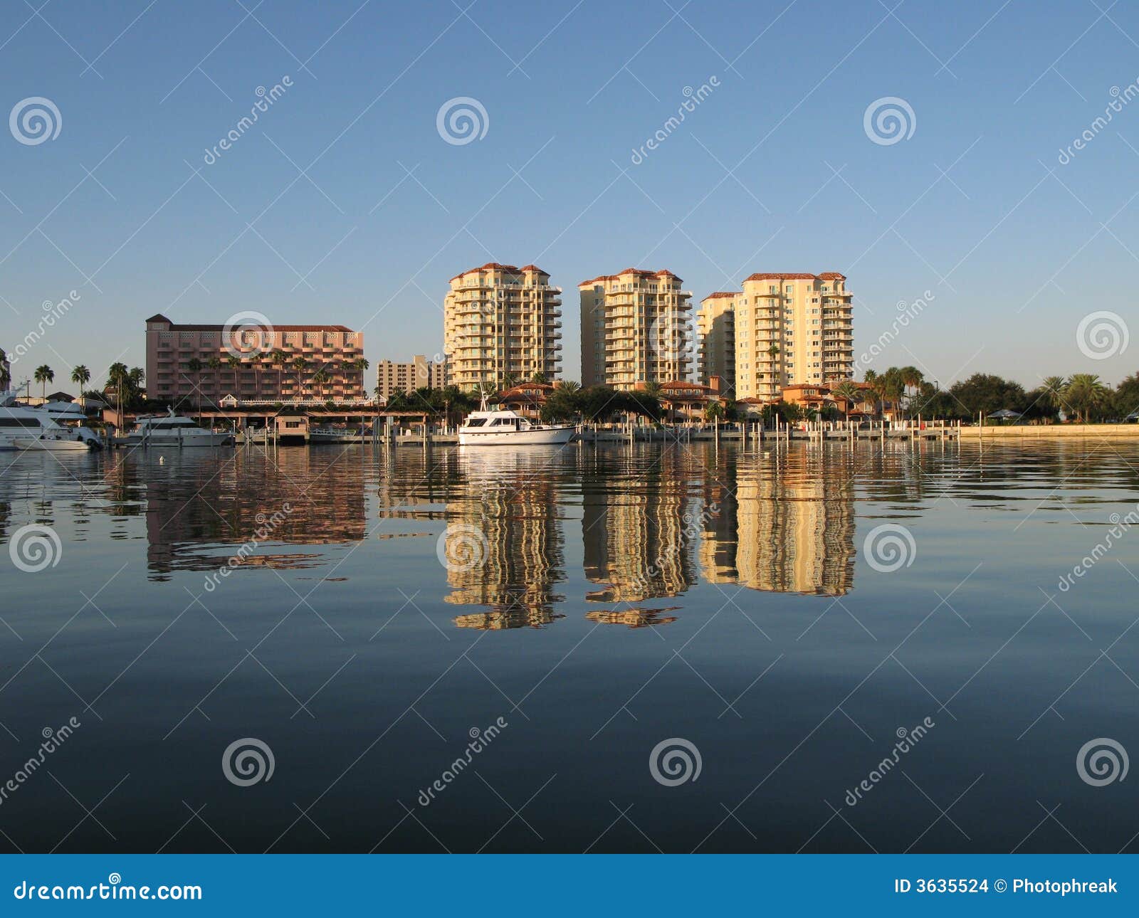 Waterfront buildings stock photo. Image of cloudless, peaceful - 3635524