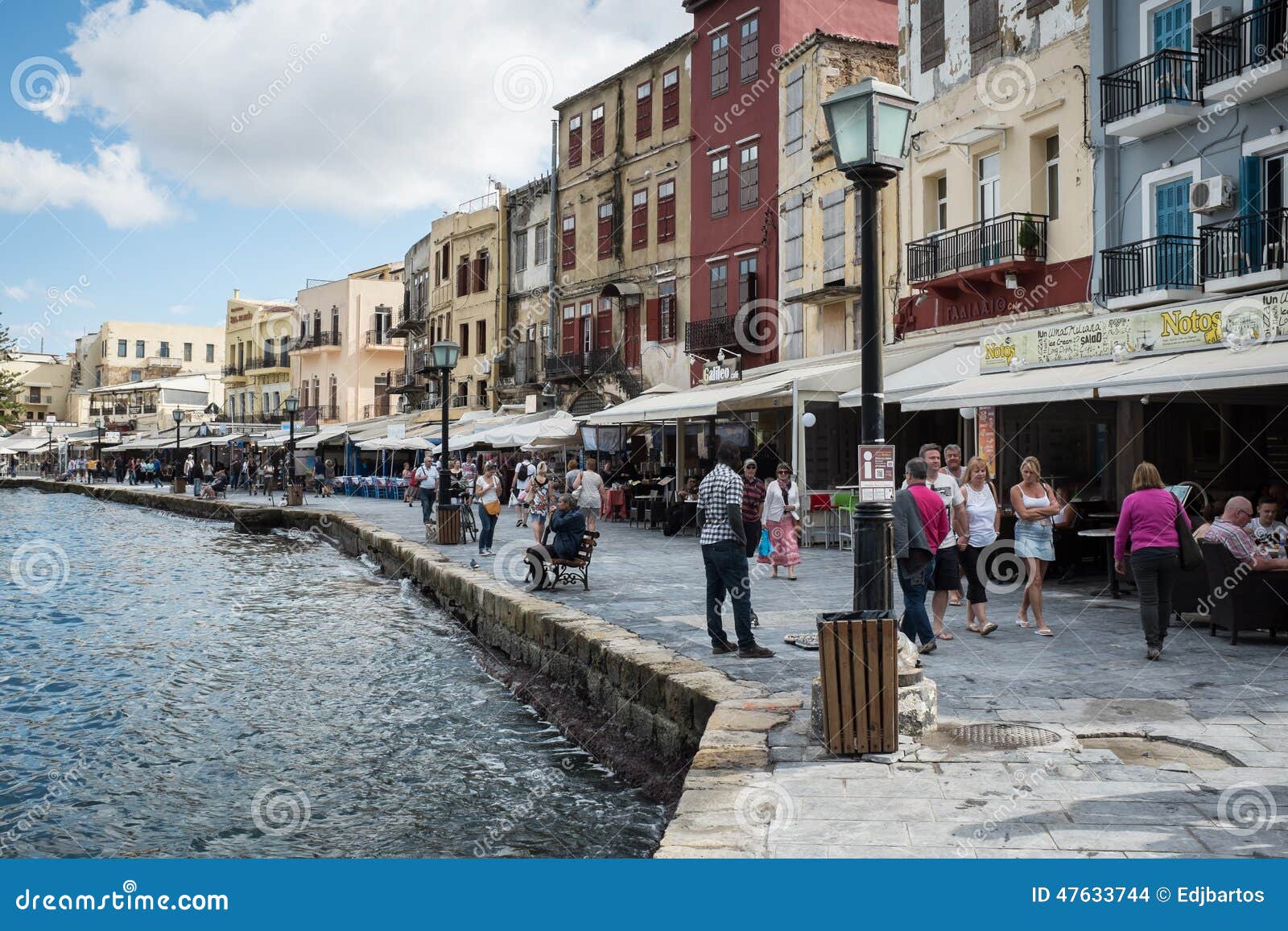 Waterfront at Chania editorial stock image. Image of harbour - 47633744