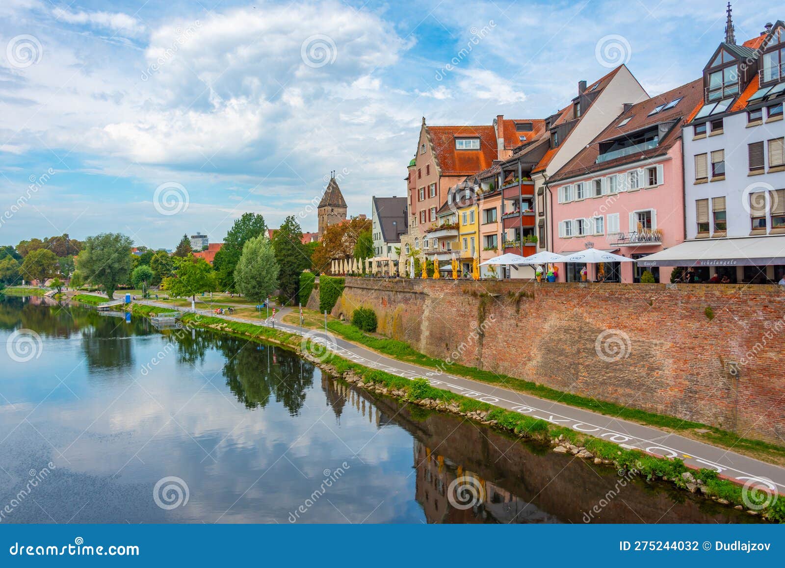 Waterfront of German Town Ulm Editorial Photography - Image of donau ...