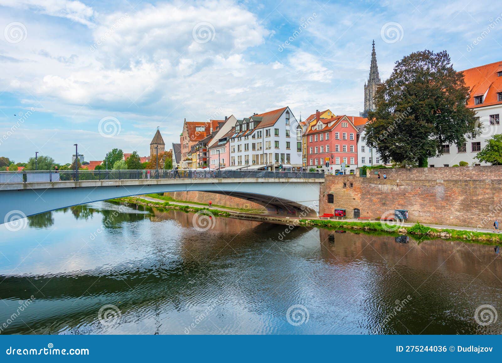 Waterfront of German Town Ulm Editorial Photo - Image of house, german ...