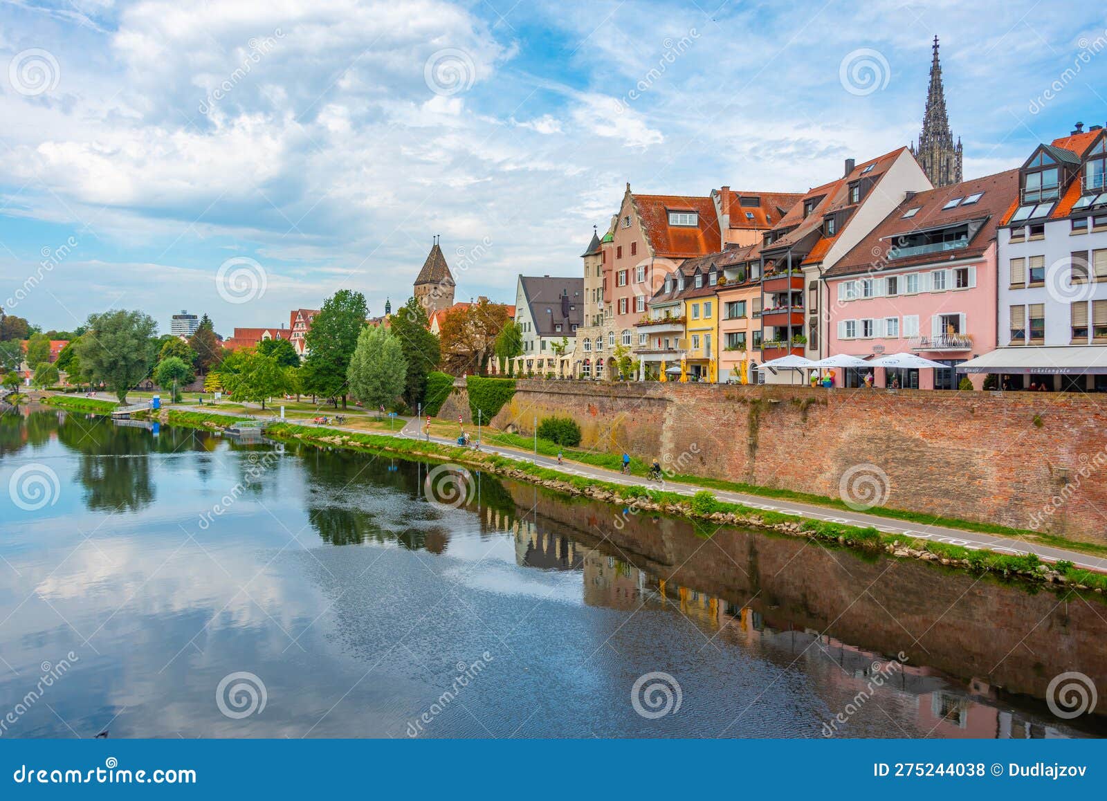 Waterfront of German Town Ulm Editorial Stock Photo - Image of panorama ...