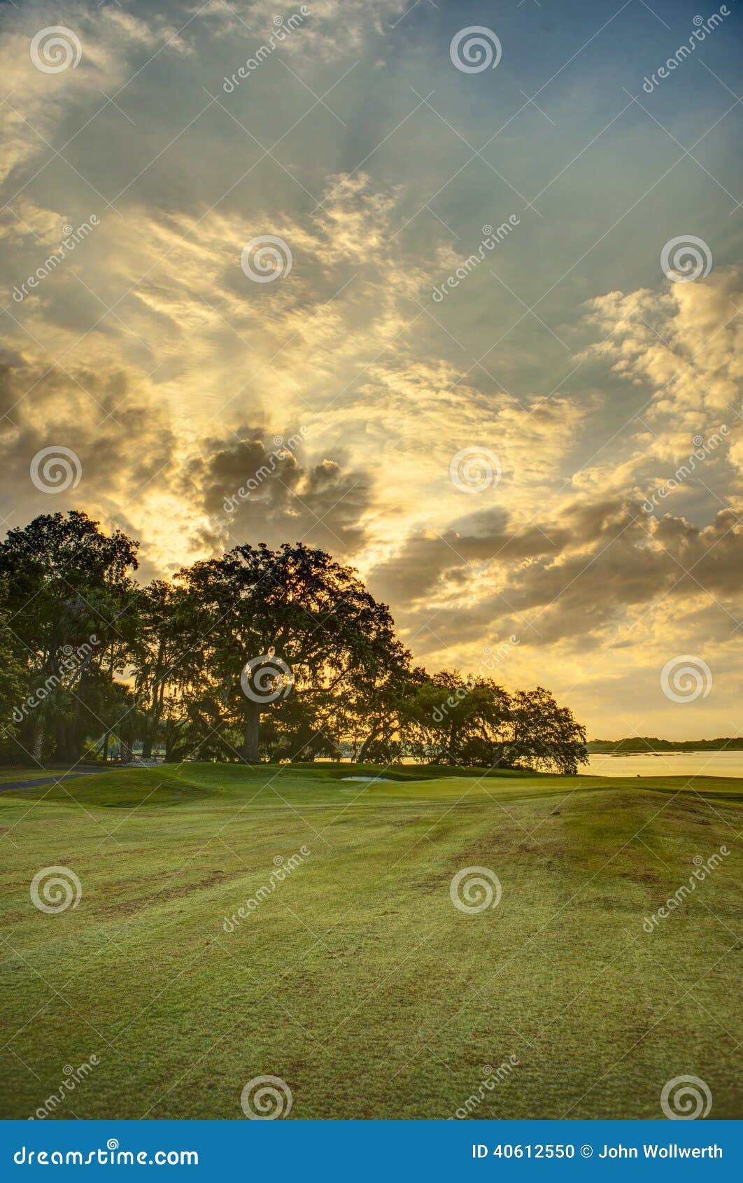 Waterfront Golf Course, Hdr Stock Photo - Image of green, scenery: 40612550