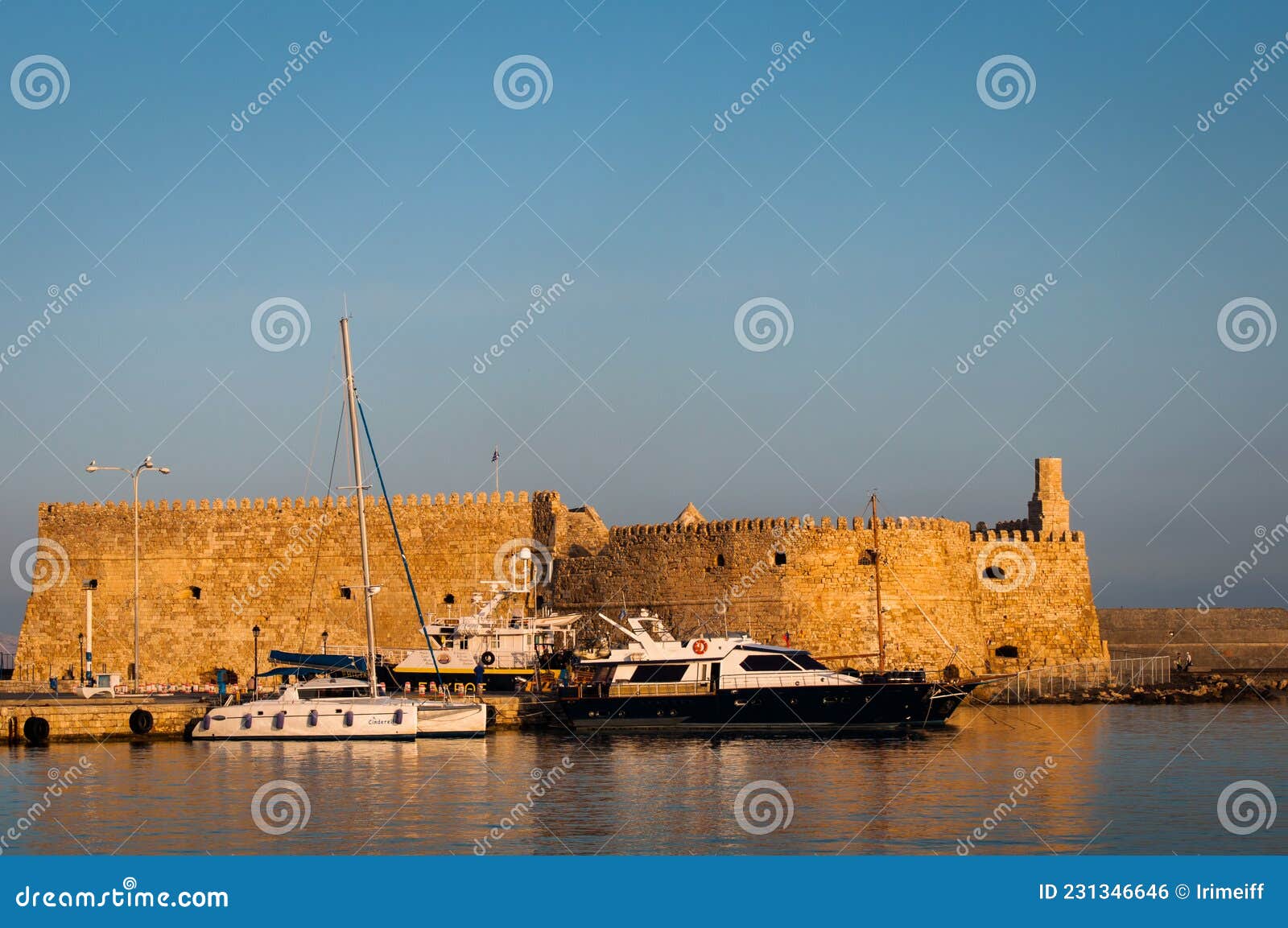 The Waterfront of Heraklion, the Capital of Crete, Greece Stock Photo ...
