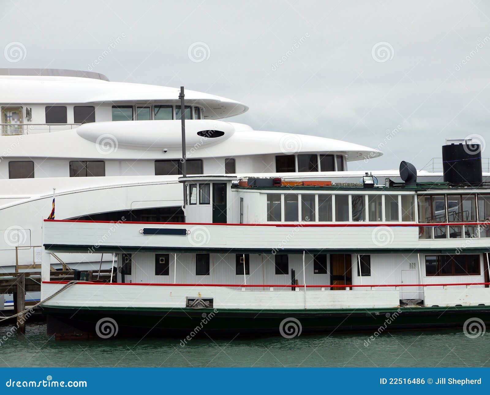 Waterfront: Historic and Modern Boats Stock Photo - Image of passenger ...