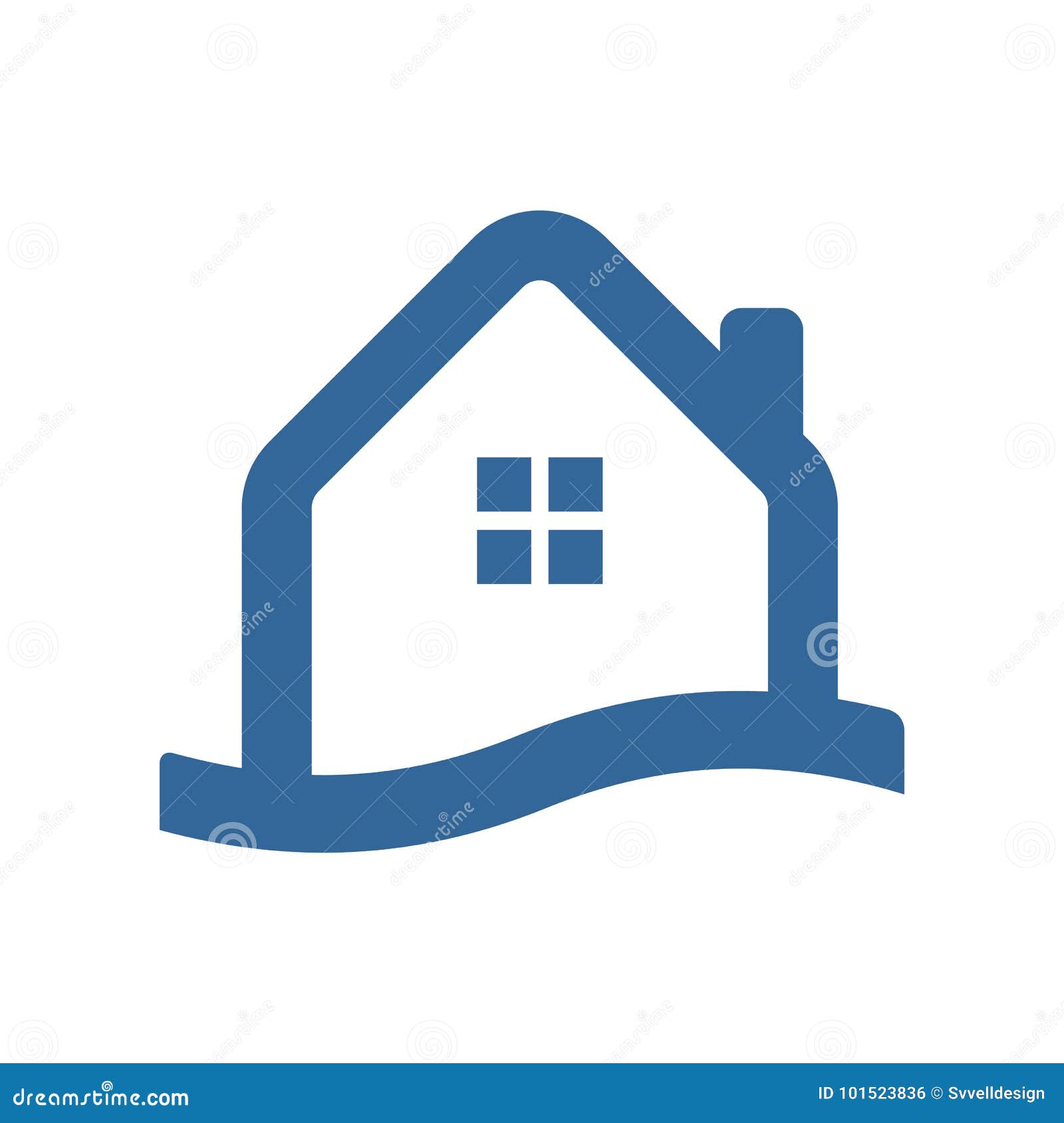 Waterfront House Simple Icon Stock Vector - Illustration of curve ...
