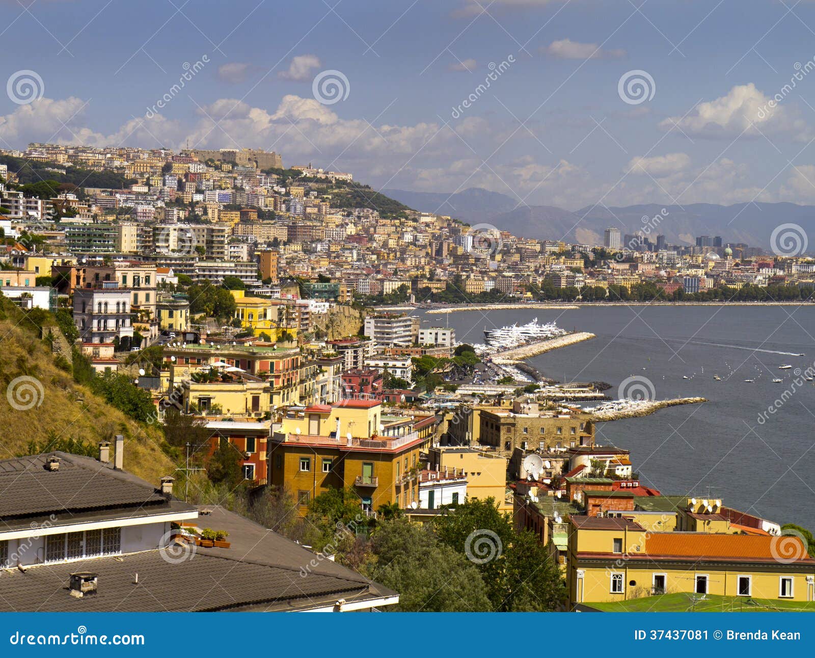 Waterfront of Naples Italy editorial photo. Image of horseman - 37437081