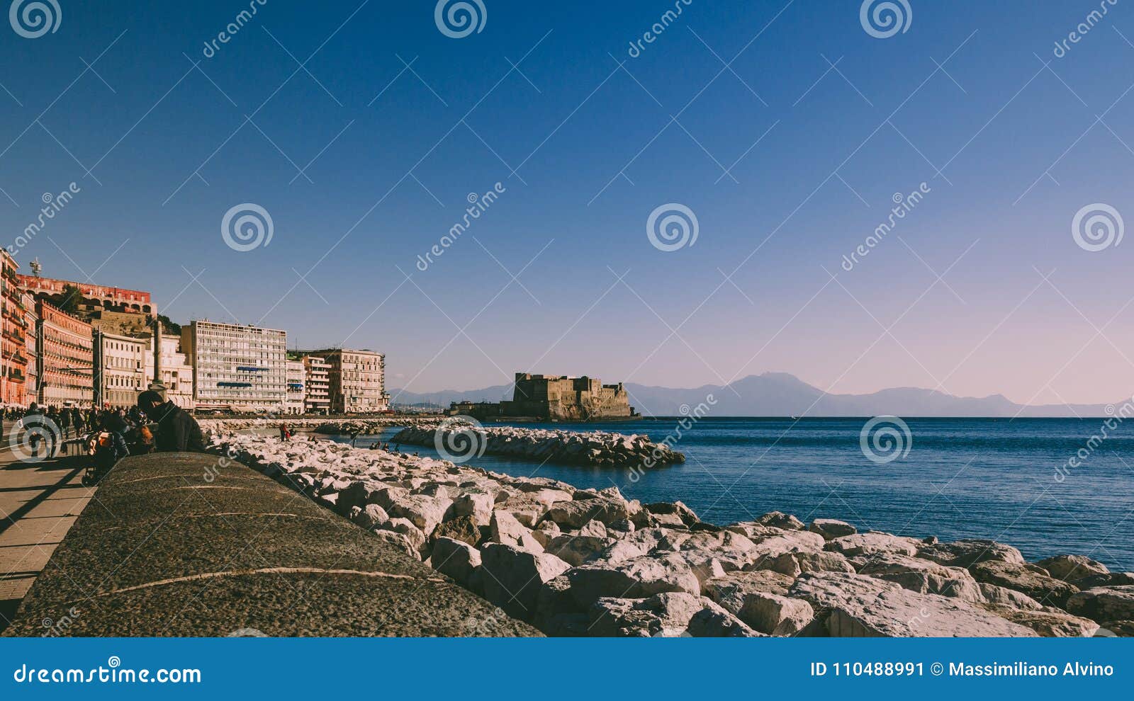 Waterfront of Naples editorial photo. Image of vacation - 110488991