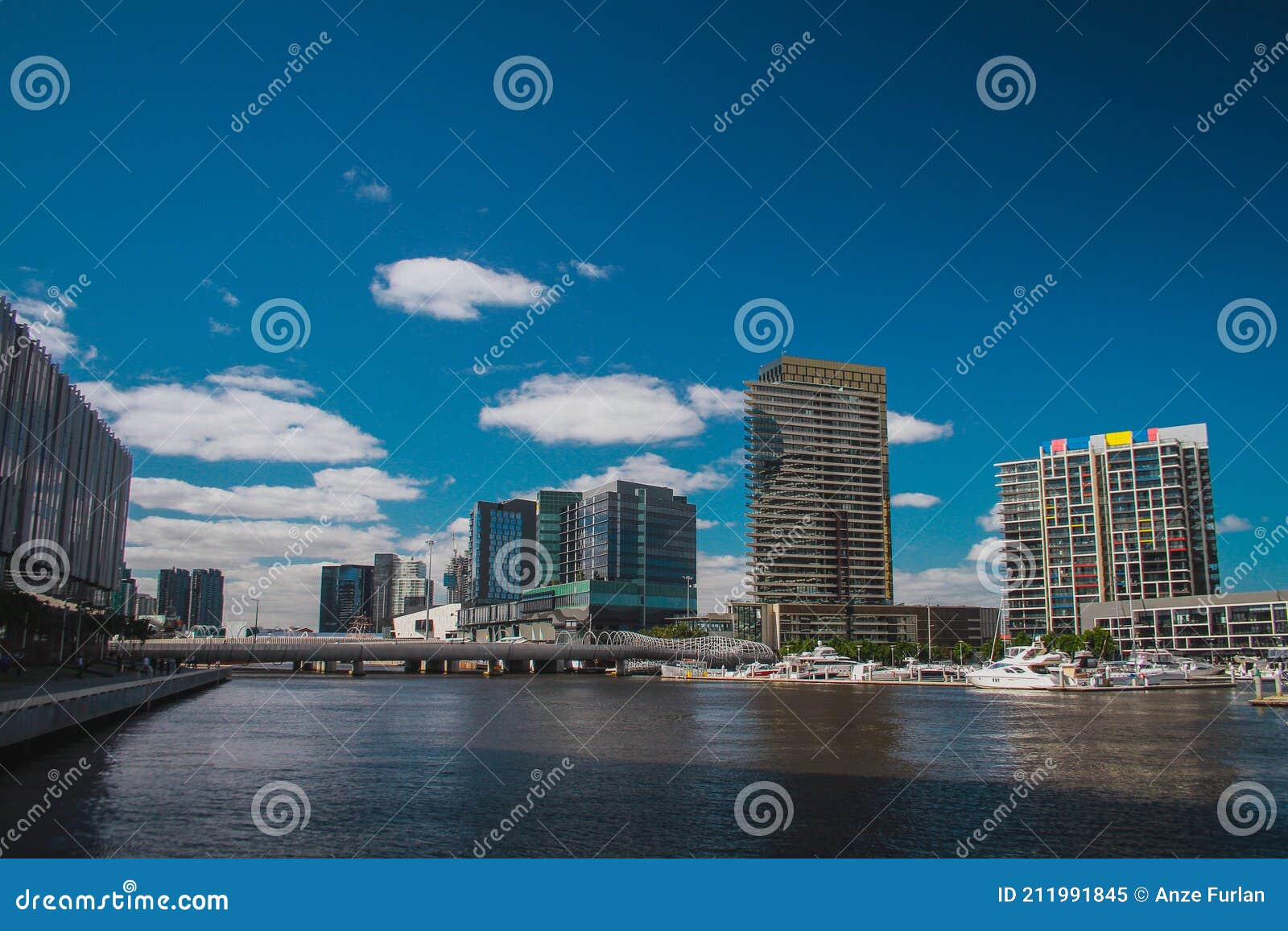 Waterfront Panorama of Docklands in Melbourne, Australia on a Beautiful ...