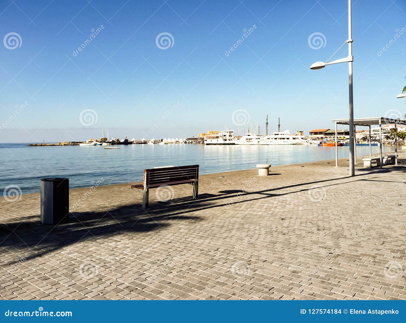 Waterfront in Paphos stock photo. Image of beach, landscape - 127574184
