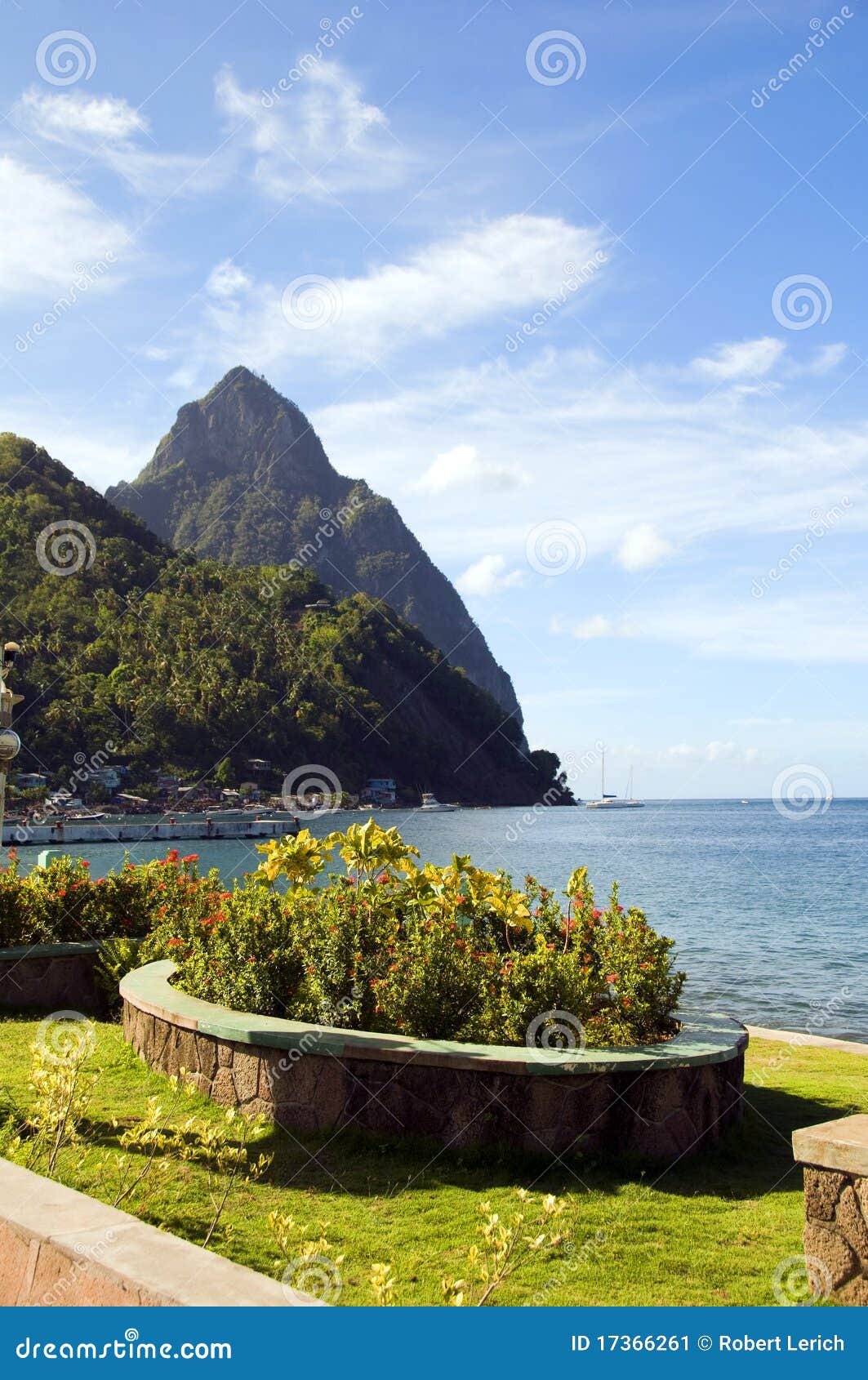 Soufriere St. Lucia Piton Peaks Fishing Boat Royalty-Free Stock Image ...