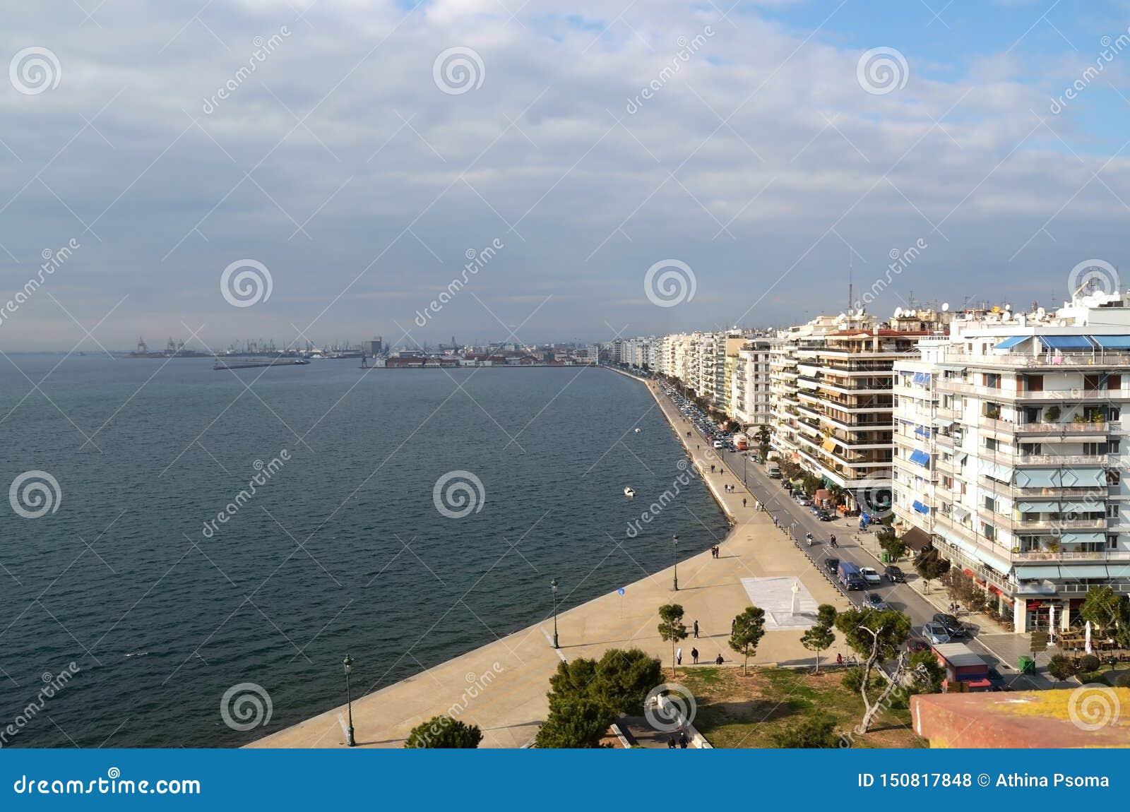 Waterfront and Port of Thessaloniki,Greece Stock Photo - Image of ...