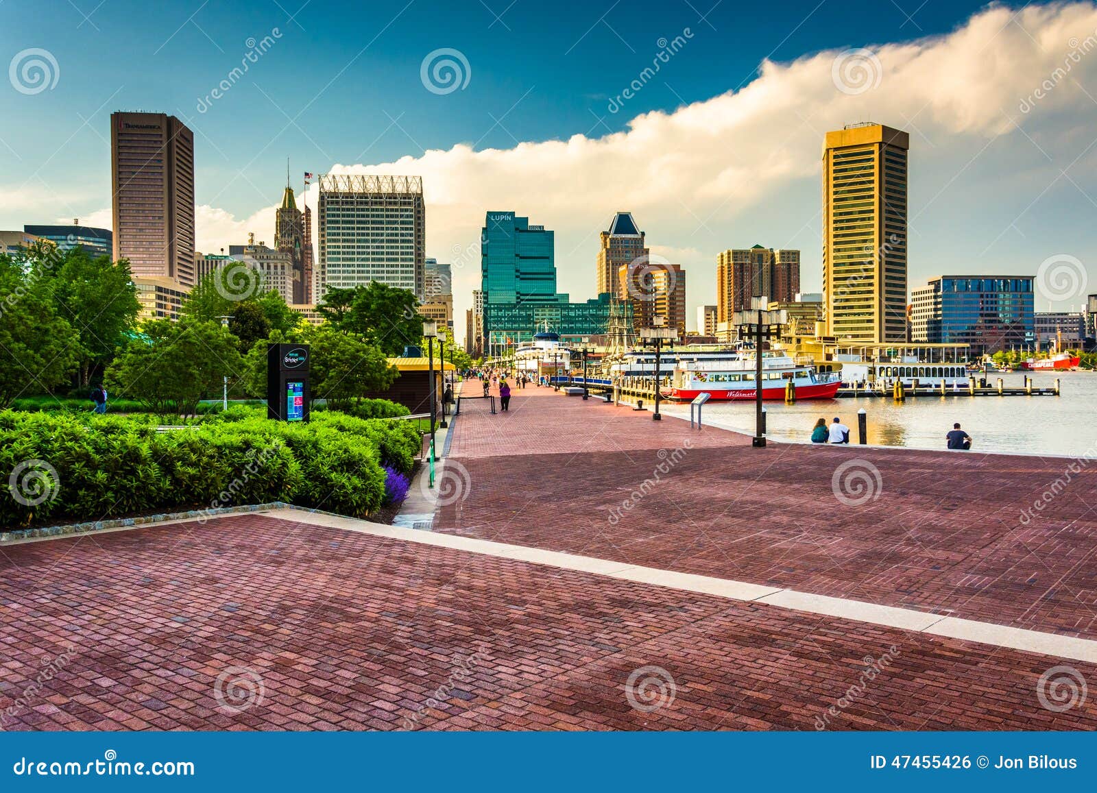 The Waterfront Promenade and Skyline at the Inner Harbor in Baltimore ...
