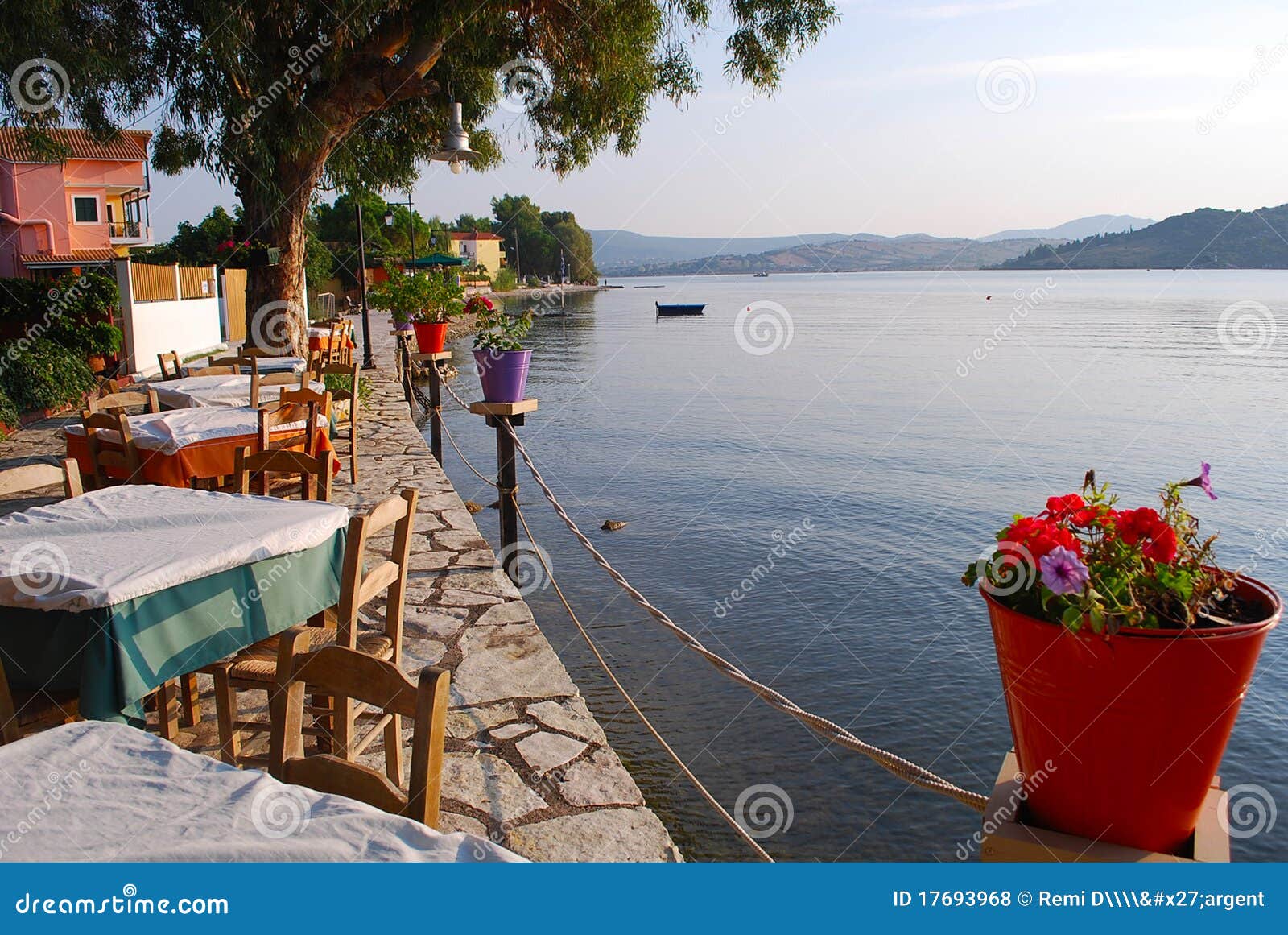 Waterfront Restaurant Ligia Stock Photo - Image of clear, plant: 17693968