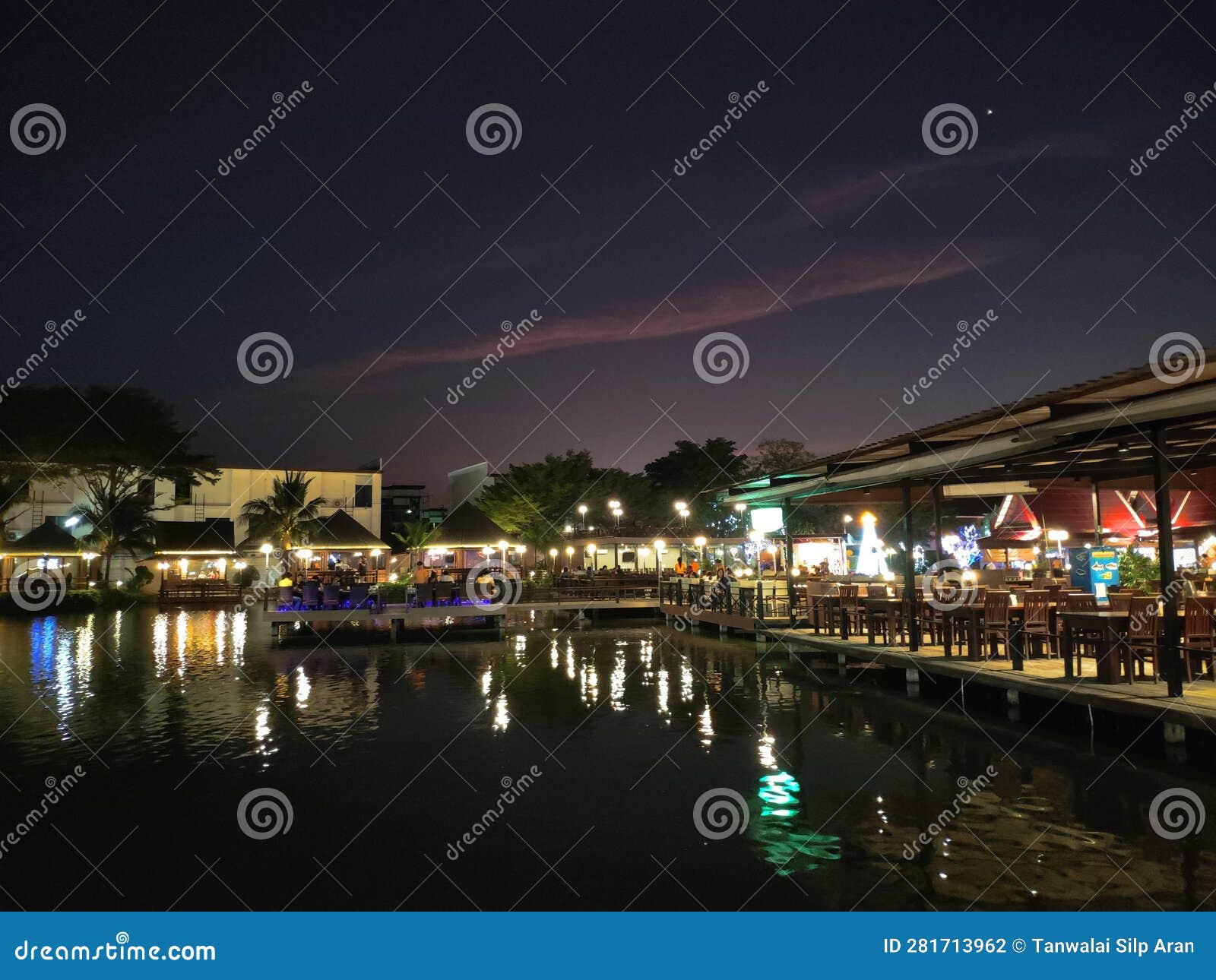 Waterfront Restaurant at Night. View from the Pointe Waterfront Dining ...
