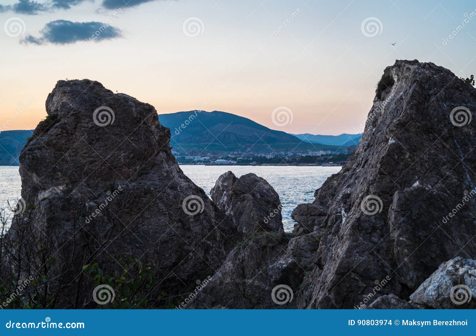 Waterfront from the rocks stock photo. Image of outdoors - 90803974