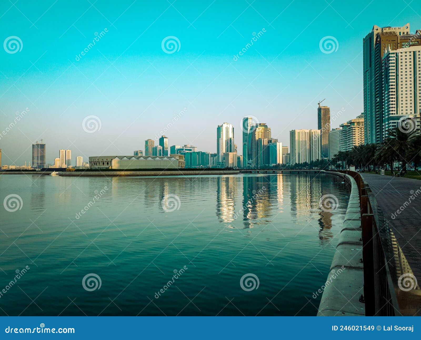 Waterfront Sharjah stock image. Image of corniche, waterfront - 246021549