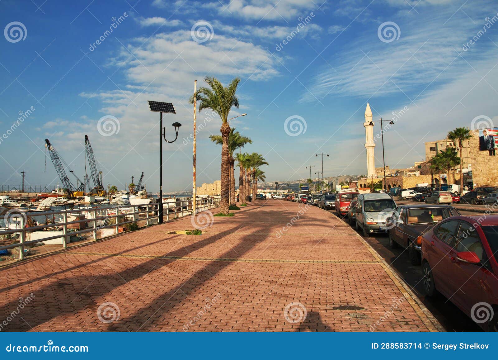 The Waterfront in Sidon, Sayda, Lebanon Stock Photo - Image of ...