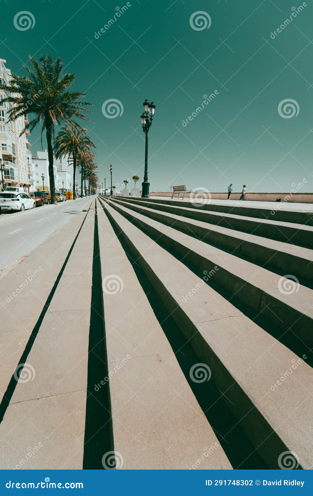 Waterfront Steps in Cadiz Spain Stock Photo - Image of port, building ...