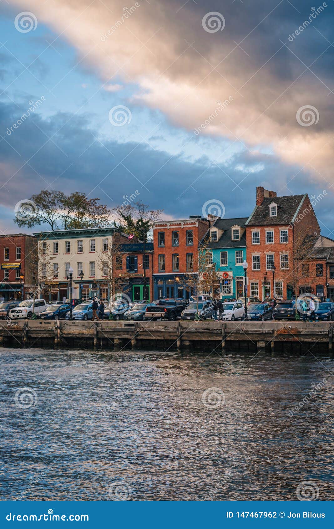 The Waterfront at Sunset, in Fells Point, Baltimore, Maryland Editorial ...