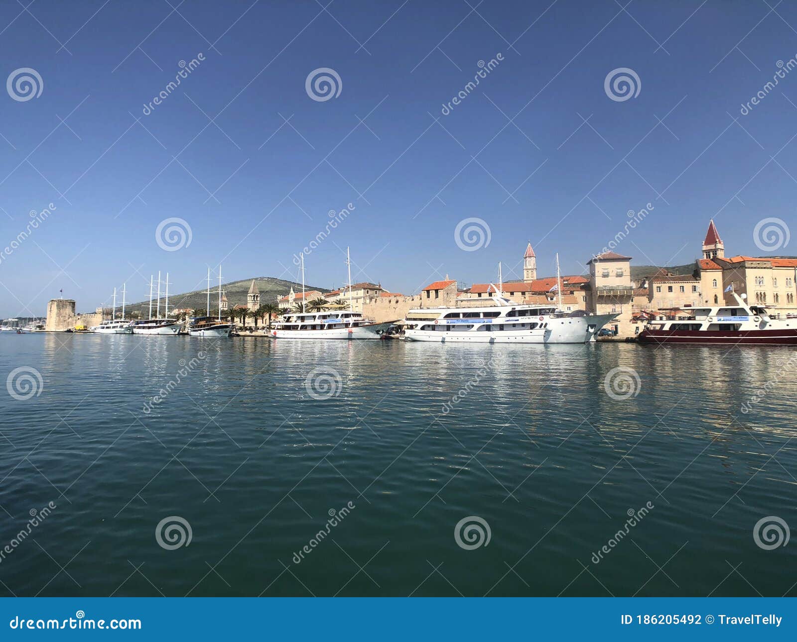 Waterfront in Trogir stock photo. Image of town, lorenzo - 186205492
