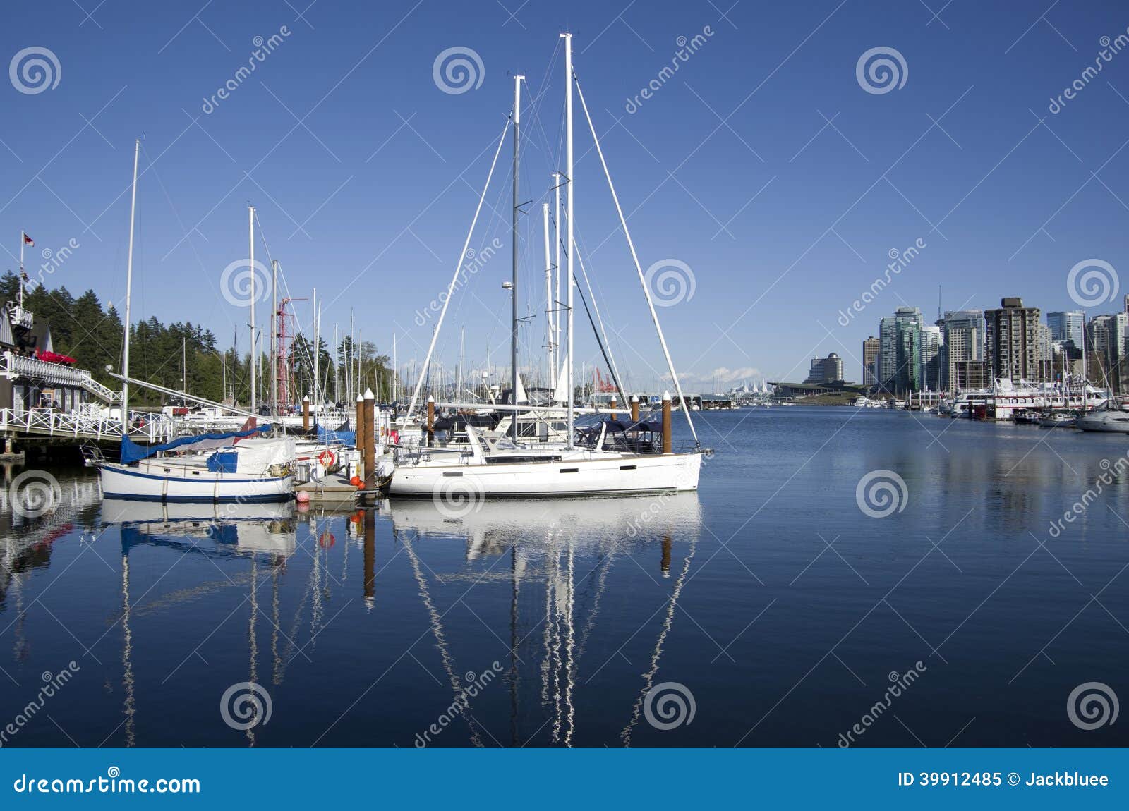 Waterfront Vancouver Canada Stock Image - Image of private, canada ...