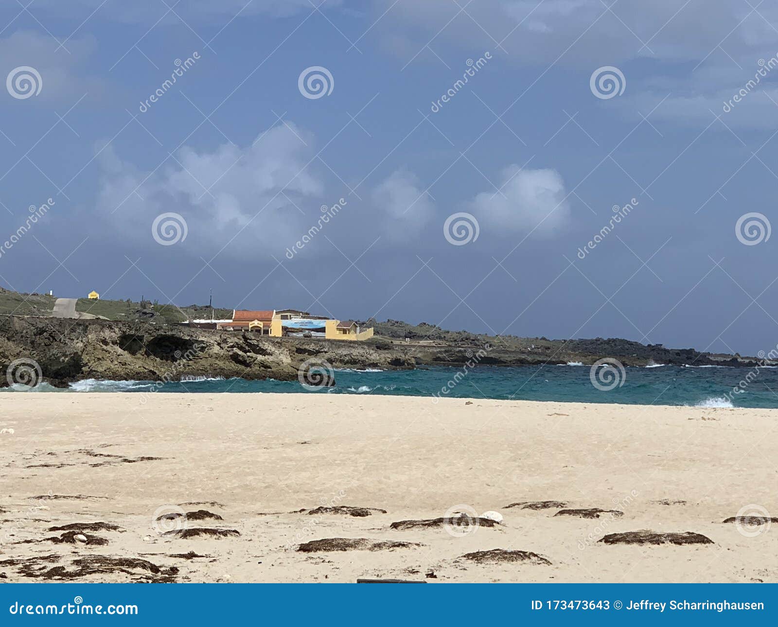 Waterfront View Eating Lunch in Aruba Stock Image - Image of eating ...
