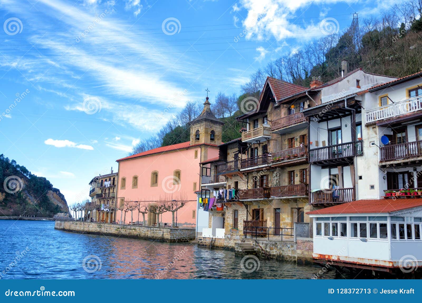 Waterfront in Donibane, Spain Stock Image - Image of harbor, country ...