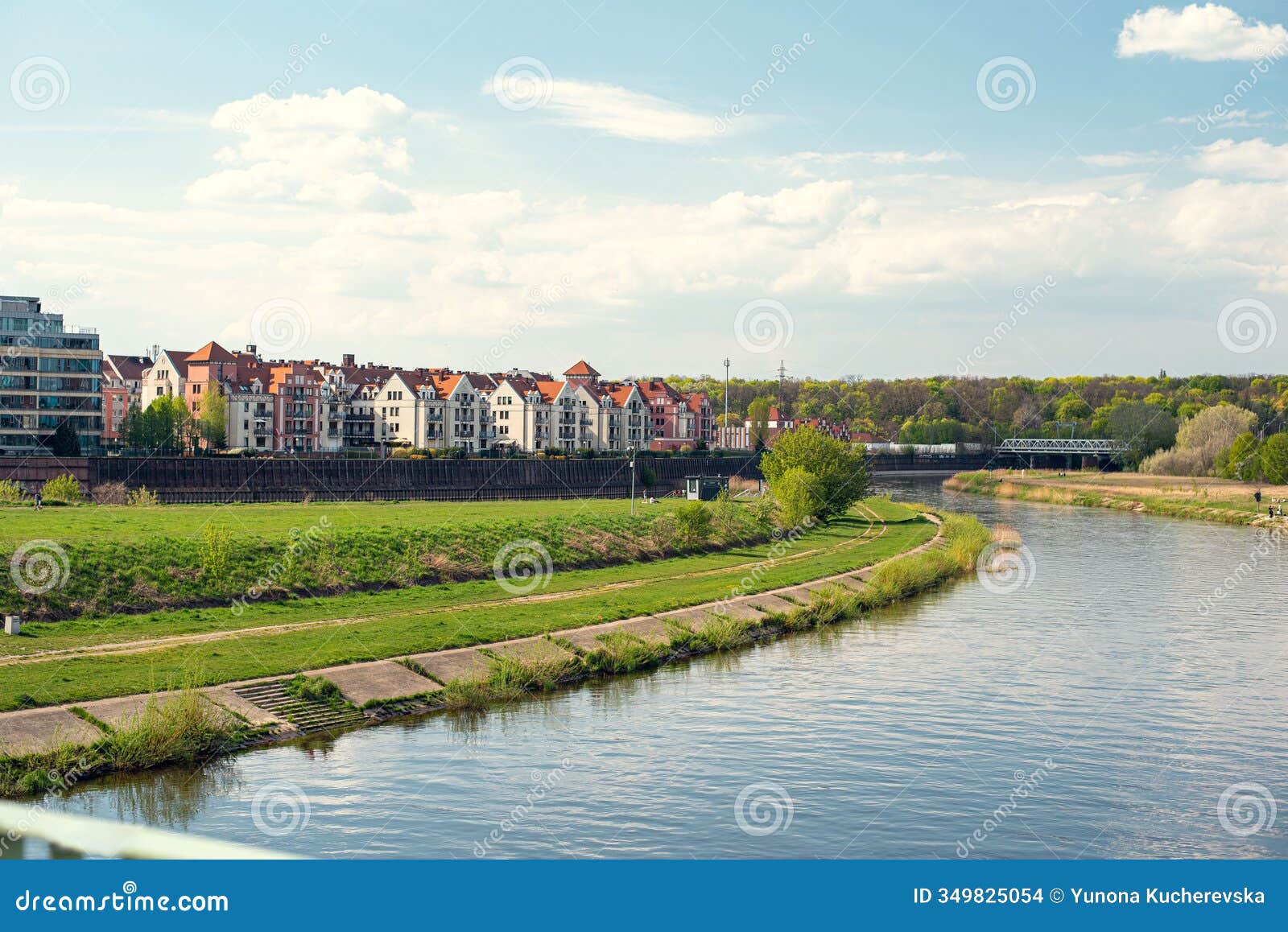 The Waterfront of the Warta River in Poznan, Poland Stock Photo - Image ...