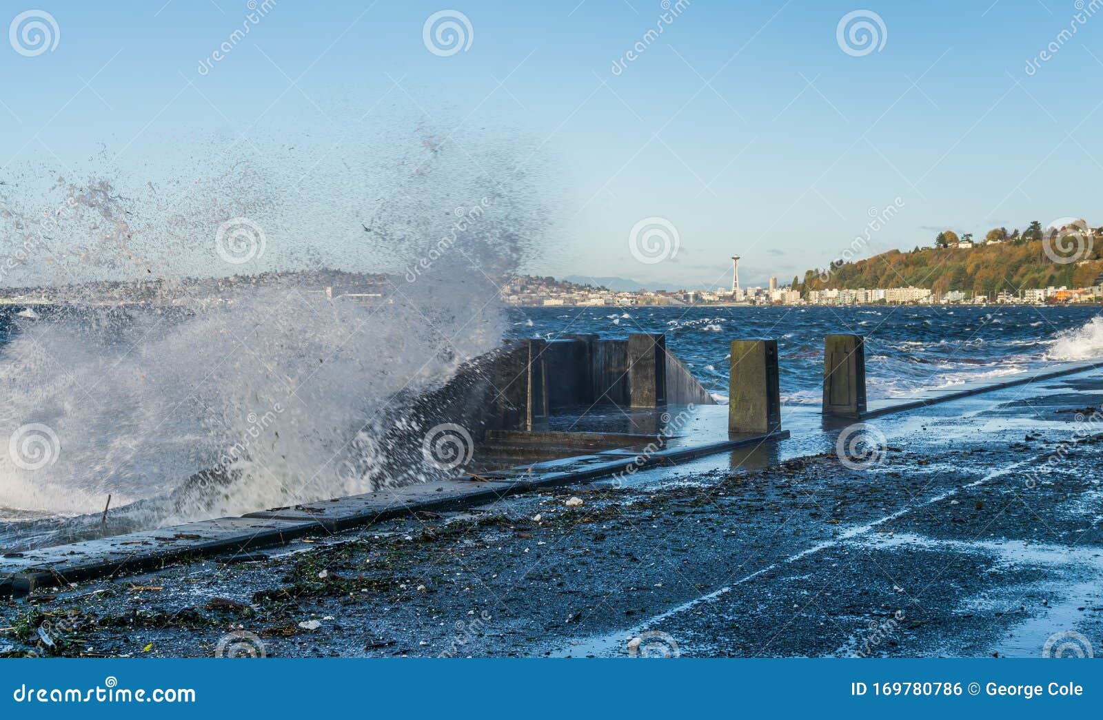 Waterfront Waves Explosion stock photo. Image of water - 169780786