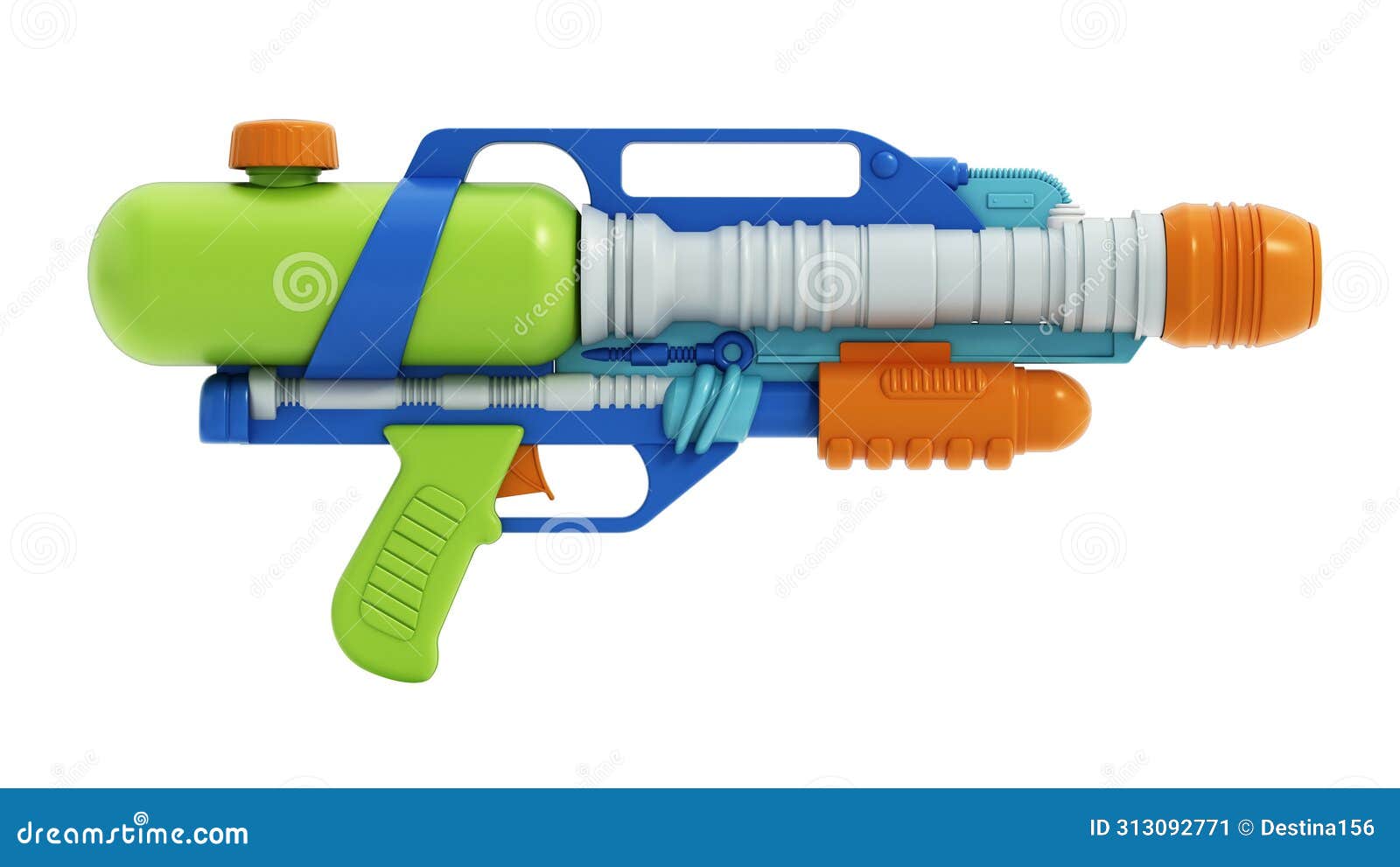 Watergun Isolated on White Background. 3D Illustration Stock ...