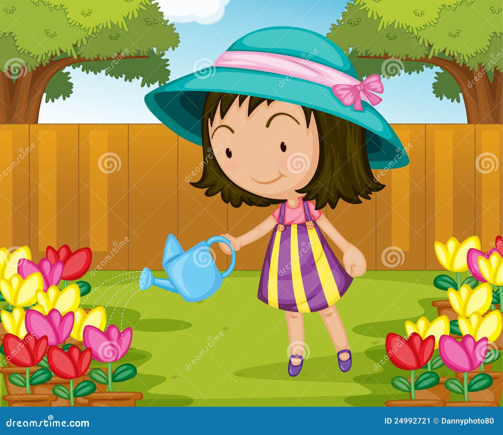 Watering stock vector. Illustration of lawn, outside - 24992721