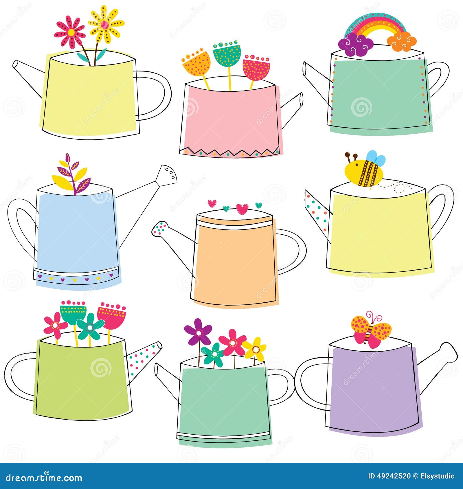 Watering can layout design stock vector. Illustration of color - 49242520