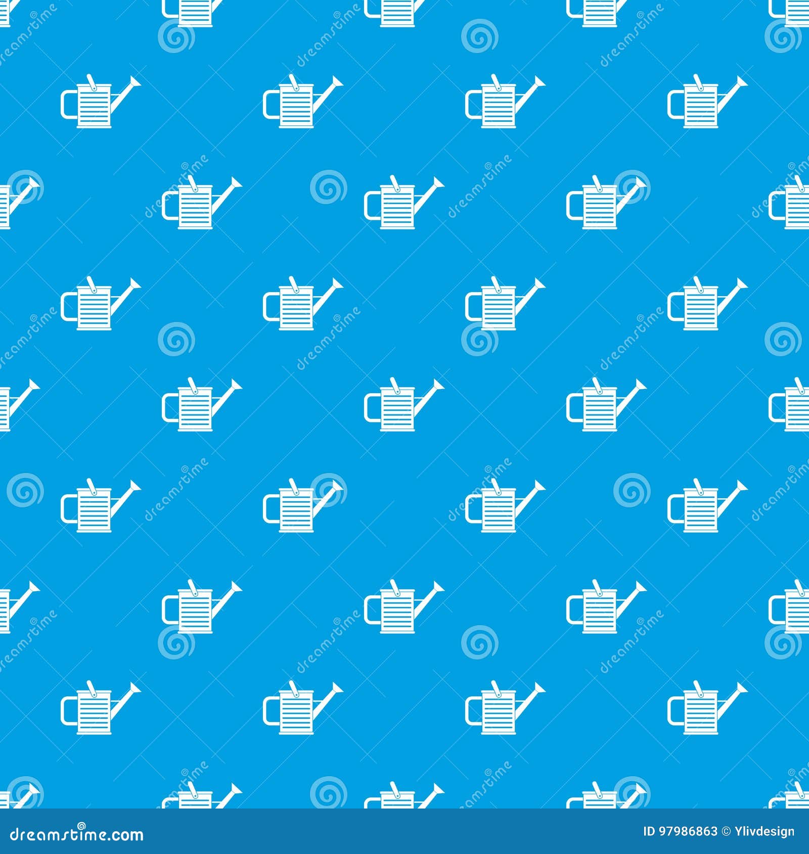 Watering Can Pattern Seamless Blue Stock Vector - Illustration of ...
